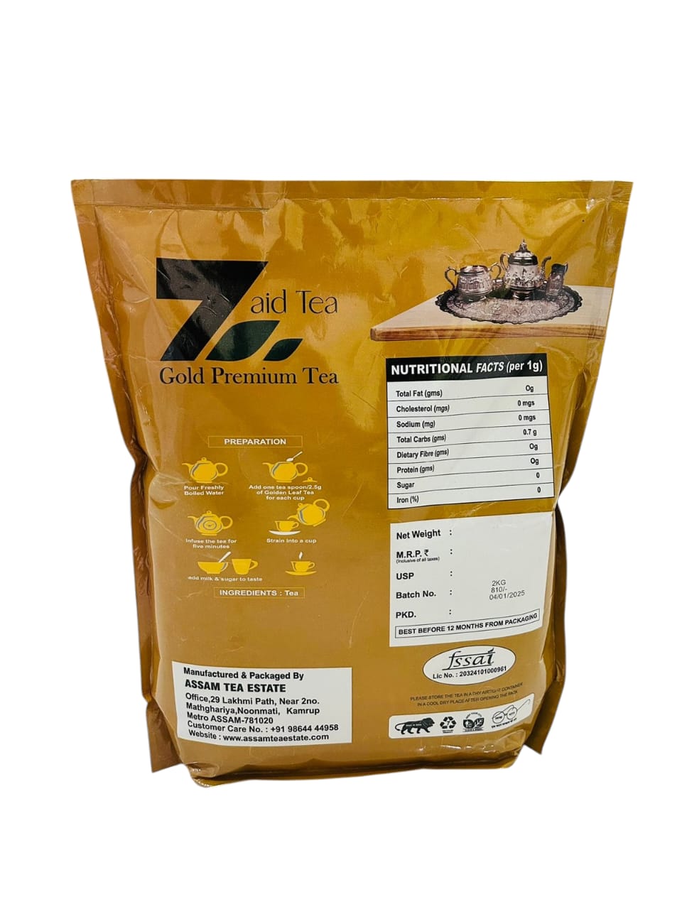 Zaid Premium Gold Tea 1kg Pack – Assam Tea Estate